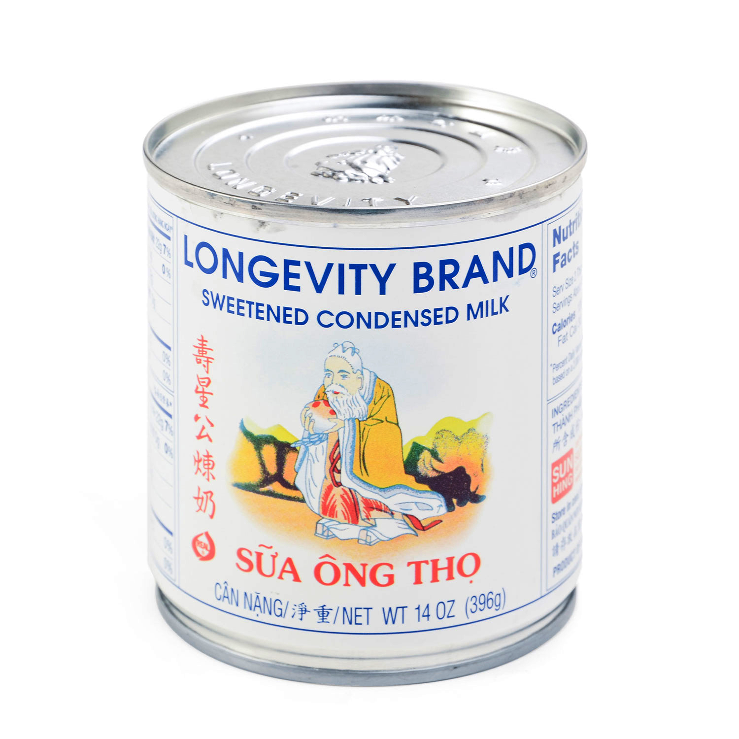 LONGEVITY BRAND Sweetened Condensed Milk 396g/14oz - Tak Shing Hong