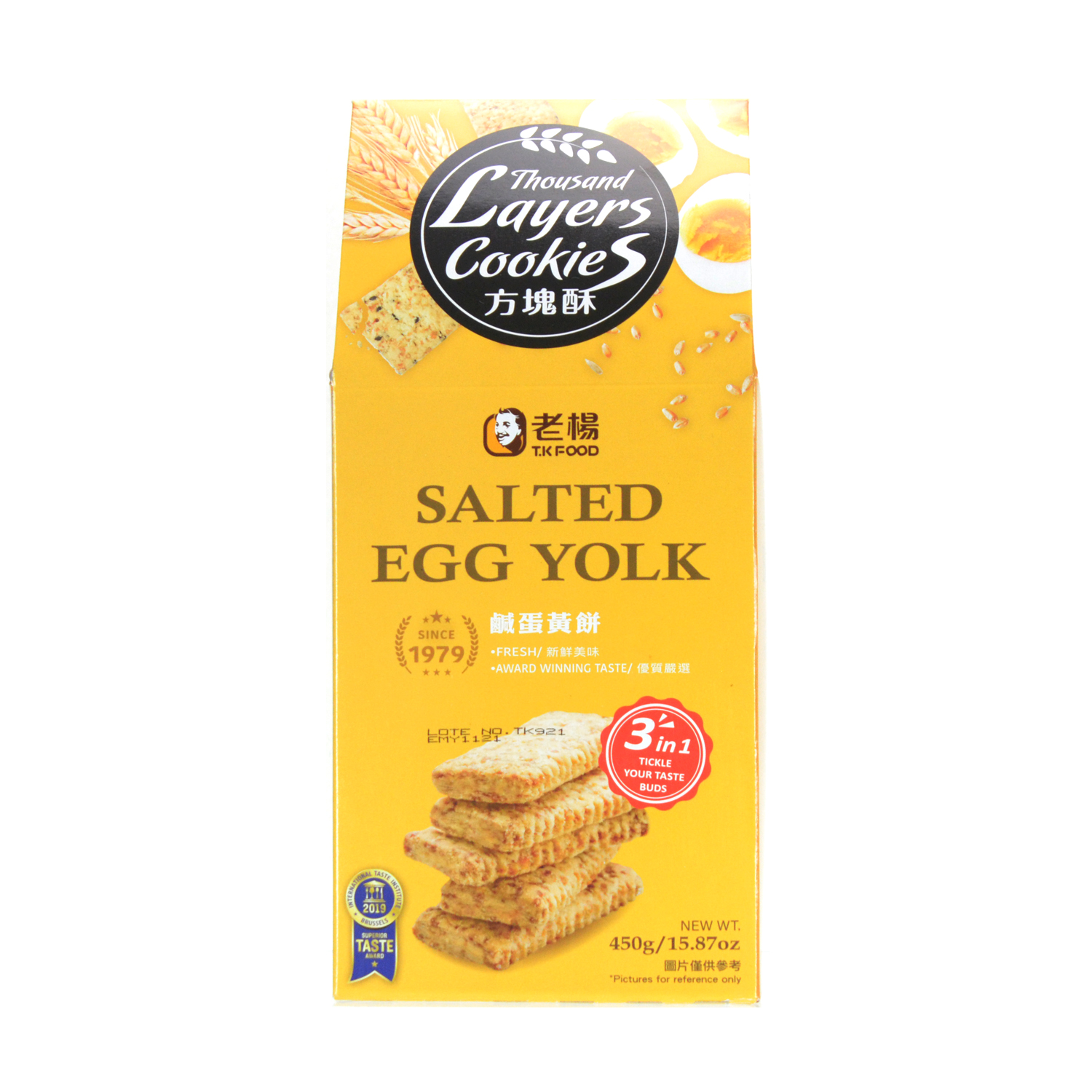 TK FOOD 3in1 Thousand Layers Cookies (Salted Egg/Peanut Butter/Seasame ...
