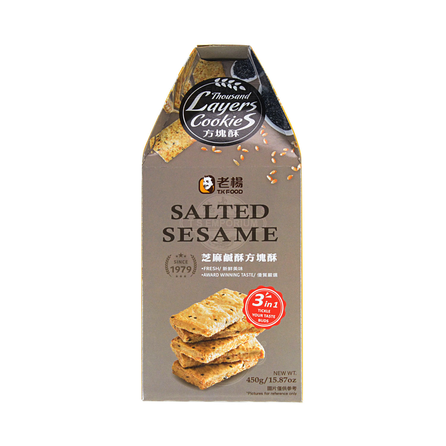 TK FOOD 3in1 Thousand Layers Cookies (Salted Egg/Peanut Butter/Seasame ...
