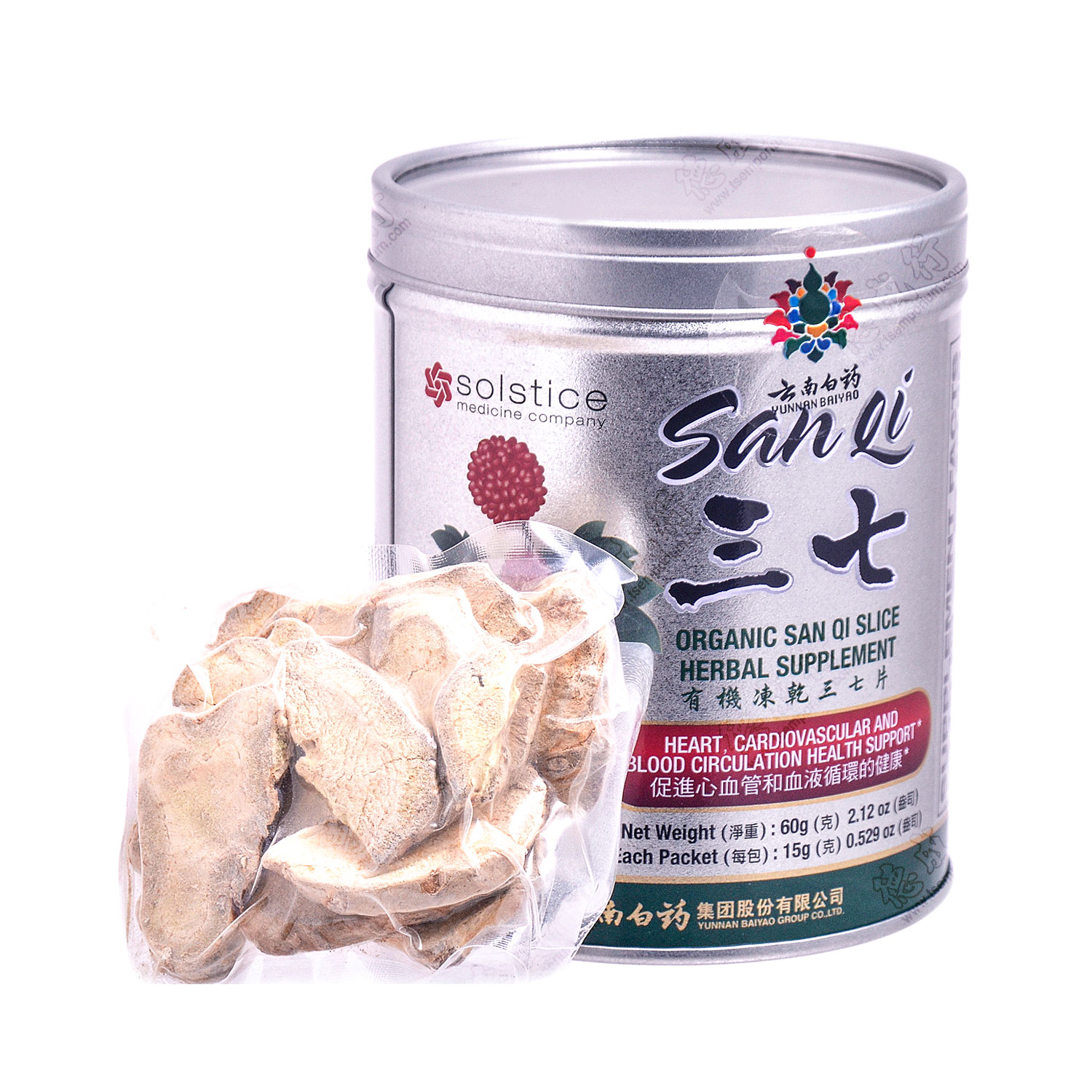 YunNan BaiYao San Qi Slice Herbal Supplement (4 Packets) 60g - Tak ...